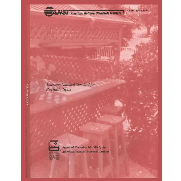 ANSI/NSPI-6 1999 Standard for Portable Spas (PDF Download)
