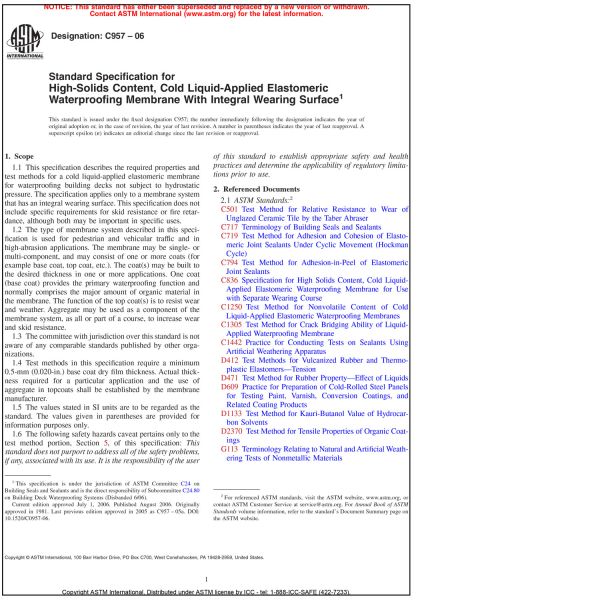 ASTM C 957—06 Specification for High-solids Content, Cold Liquid ...