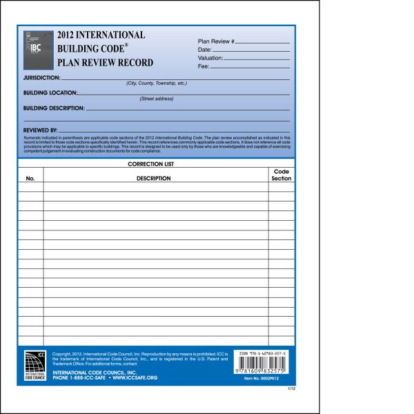 2012 International Building Code Plan Review Records
