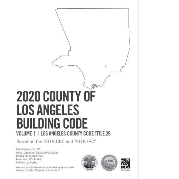 2020 County of Los Angeles Building Code (2 Volumes) - Amendments only