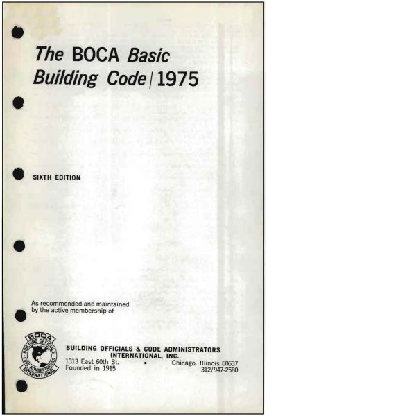 1975 National Building Code (The BOCA Basic Building Code) (Download)