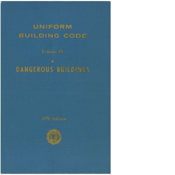 1970 Uniform Building Code, Volume IV, Dangerous Buildings (Download)