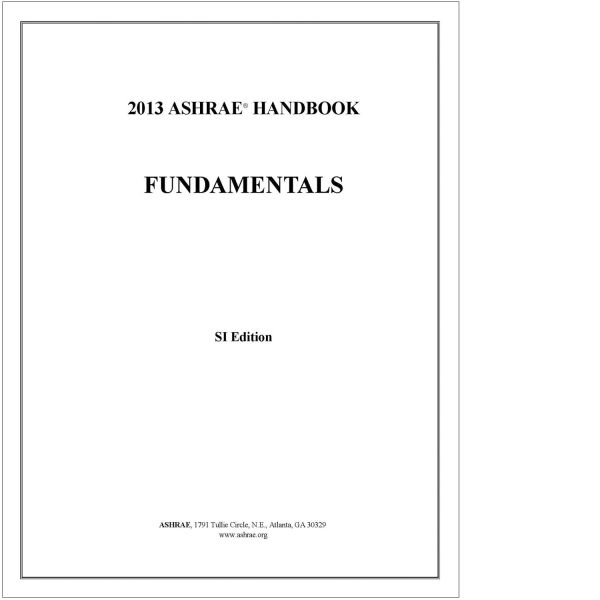 2013 ASHRAE Handbook of Fundamentals (PDF Download)