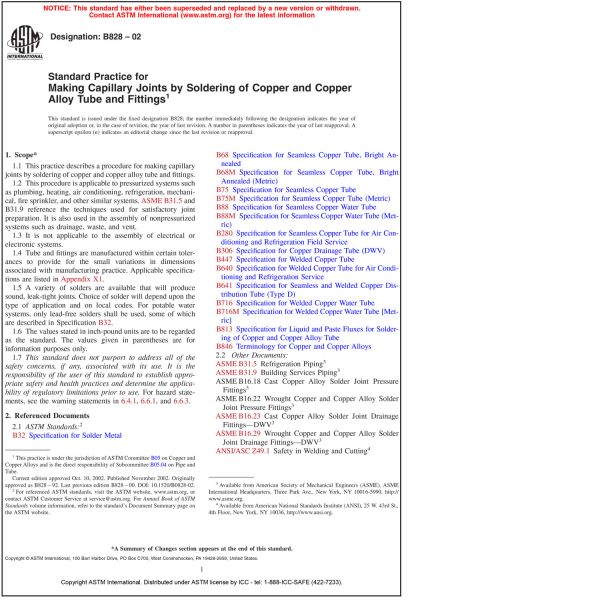ASTM B 828—02 Practice for Making Capillary Joints by Soldering of ...
