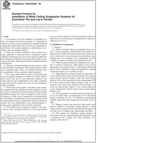 ASTM C 636/C 636M—08 Practice for Installation of Metal Ceiling ...