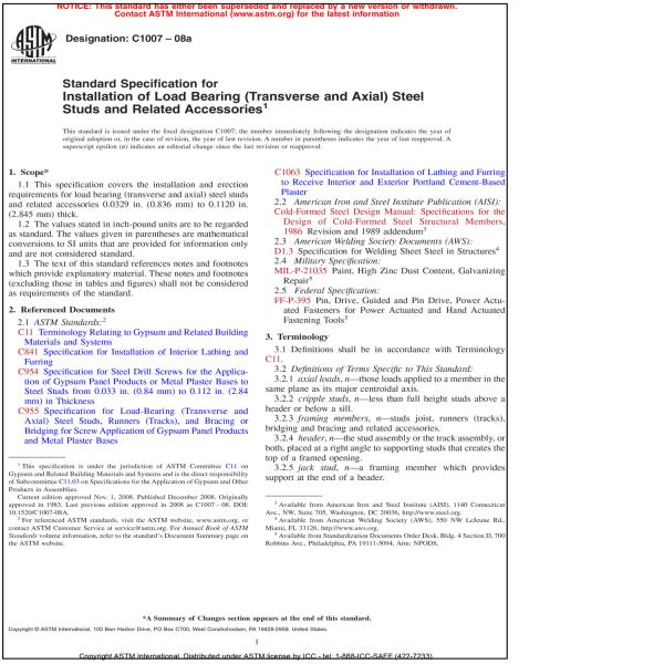 ASTM C 1007—08a Specification for Installation of Load Bearing ...