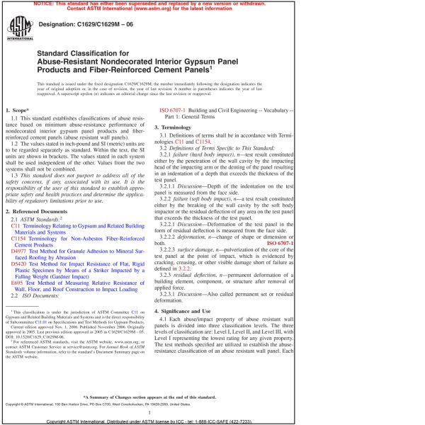 ASTM C 1629/C 1629M—06 Standard Classification for Abuse-resistant ...