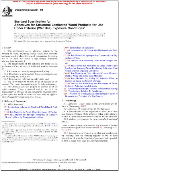 ASTM D 2559—04 Standard Specification for Adhesives for Structural ...