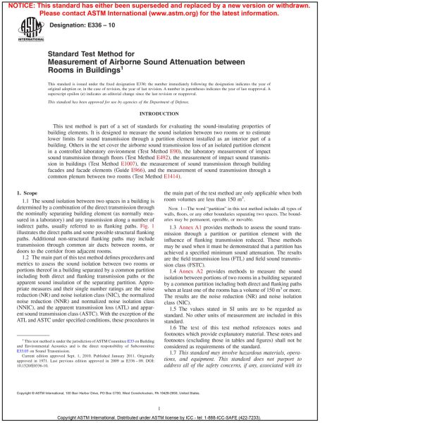 ASTM E336–2010 Standard Test Method for Measurement of Airborne Sound ...