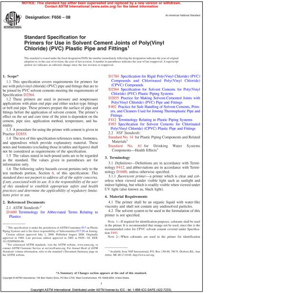 ASTM F 656—08 Specification for Primers for Use in Solvent Cement ...
