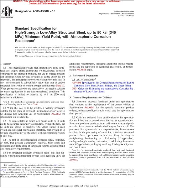 ASTM A588/A588M—10 Standard Specification for High-strength Low-alloy ...