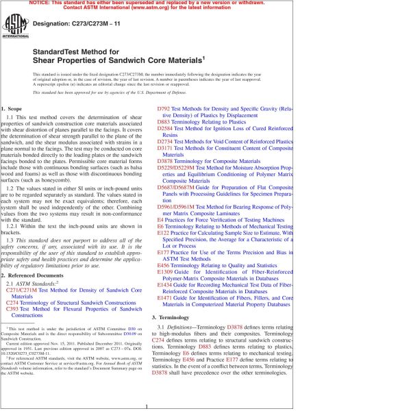 ASTM C273/C273M—11 Standard Test Method for Shear Properties of ...
