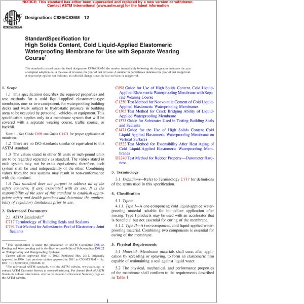 ASTM C836/C836M—12 Standard Specification for High-solids Content, Cold ...