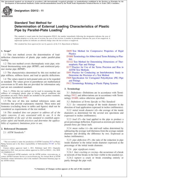 ASTM D2412—11 Test Method for Determination of External Loading ...