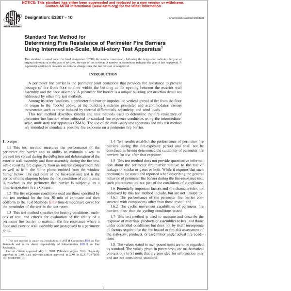 ASTM E2307—10 Standard Test Method for Determining Fire Resistance of a ...