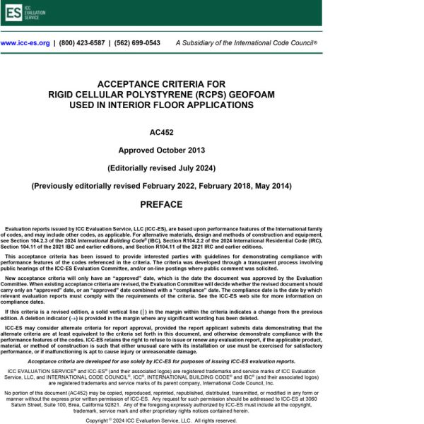 AC452 Rigid Cellular Polystyrene (RCPS) Geofoam Used in Interior Floor ...