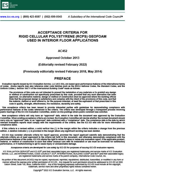 AC452 Rigid Cellular Polystyrene (Rcps) Geofoam Used In Interior Floor Applications - Approved ...