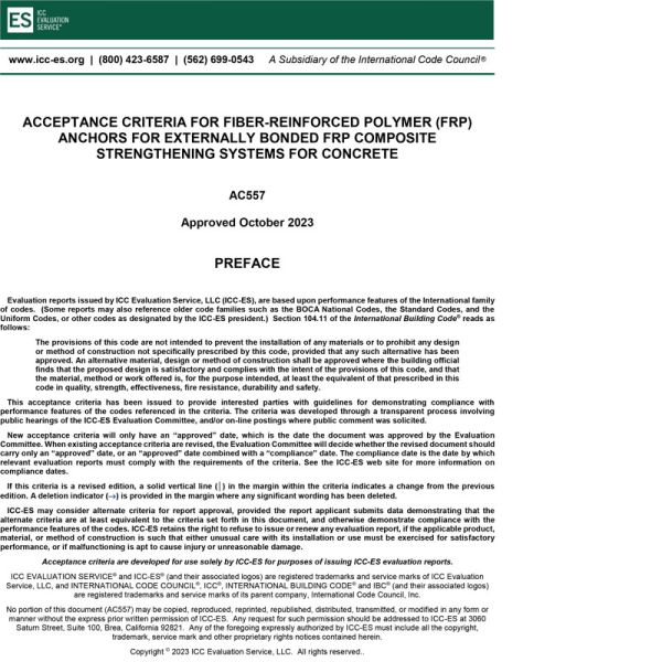 AC557 Fiber-reinforced Polymer (FRP) Anchors for Externally Bonded FRP ...