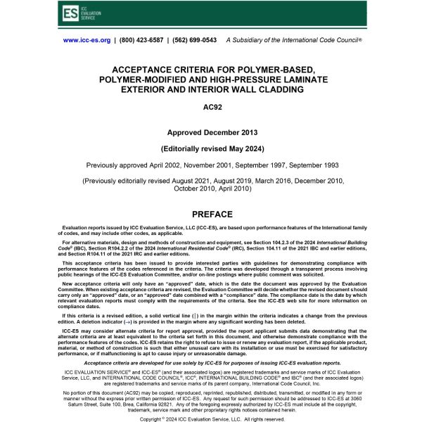 AC92 Polymer-based, Polymer-modified and High-pressure Laminate ...